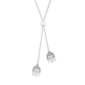 CARTERGORE Sterling Buddha Head Slider Necklace - Silver