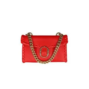 RUJ HERITAGE Mini Shoulder Bag With Chain Strap - Red