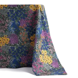 SOPHIE WILLIAMSON DESIGN Rectangular Tablecloth In Colorful Wildflower Print In And Multicolor - Blue