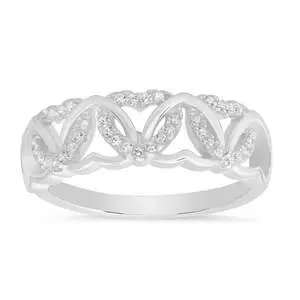 KYLIE HARPER Interlocking Hearts Cz Ring - Silver