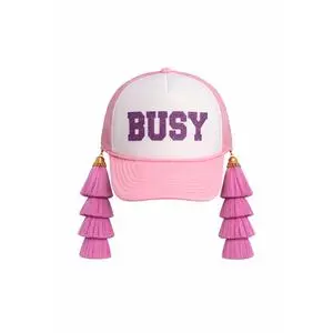 JULIA CLANCEY Tasseltastic Tassel Trucker Cap - Pink