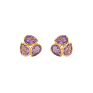 OPIUM JEWELS Lotus Stud Earrings - Gold/yellow