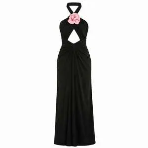 Mac Duggal Jersey Gown With Rosette Detail