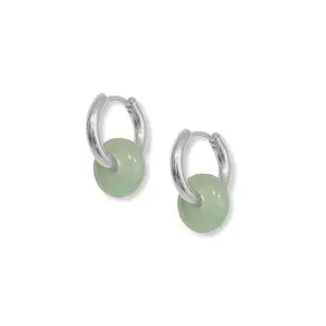 A WEATHERED PENNY Mint Agate Hoop Earrings