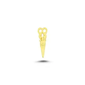 ECCE ARTISAN DIAMONDS 925k Sterling Silver Scissors Mini Pin - Gold