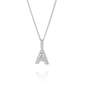 NELLOU JEWELLERY Initial Sparkle Sterling Necklace