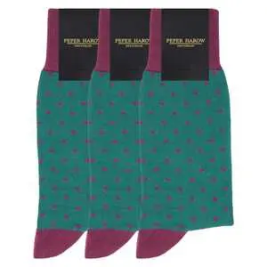 PEPER HAROW - MADE IN ENGLAND Pin Polka Dress Socks Bundle - Green