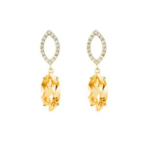 AUGUSTINE JEWELS Citrine & Diamond Earrings - Gold/yellow
