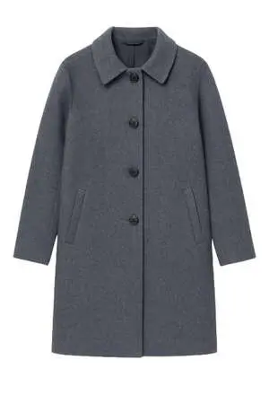 CONQUISTA Wool Blend Straight Coat