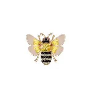 CHANEL JOAN ELKAYAM Crystal Bee Brooch - Gold/yellow/black