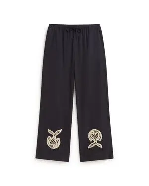 THINKING MU Fish Brigitte Hand-embroidered Pants