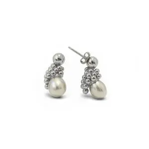 MARTINA ROZENBERG SMIRA JEWELRY Pearl Cascade Dangle Earrings - Silver