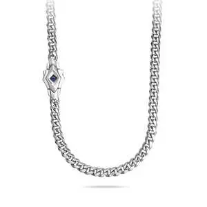AWNL Ceylon Sapphire Clasp Sterling Necklace - Silver