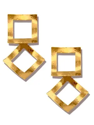 JAREDJAMIN Toscana Large Square Post Earrings - Gold