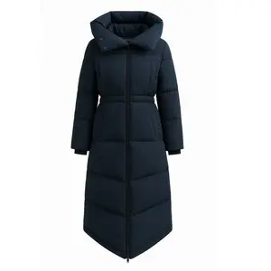 Women's Longline Hooded Quilted Coats
