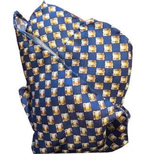 LAZYJACK PRESS Whiskey Business Pocket Square - Blue