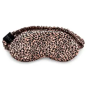 SILK WORKS Leopard Mulberry Silk Eye Mask - Rose Gold