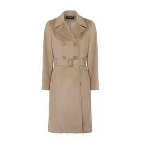 RUMOUR LONDON Wool And Cashmere Blend Coat With Pleated Back - Beige