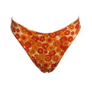 PATTI JANE SWIM Faye's Floral High Waist Bikini Bottom - Orange