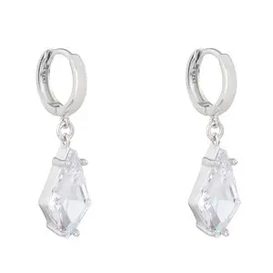 BALLINGER Shine Bright Rhombus Drop Earrings - Silver