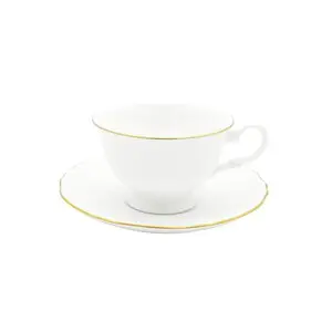 Twig New York Amelie Brushed Gold Tea Cup & Saucer - Yellow