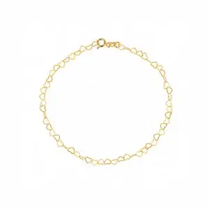 SPERO LONDON Love Heart Sterling Silver Chain Bracelet - Gold