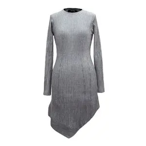 SMART AND JOY Asymmetric Bodycon Knit Dress - Grey