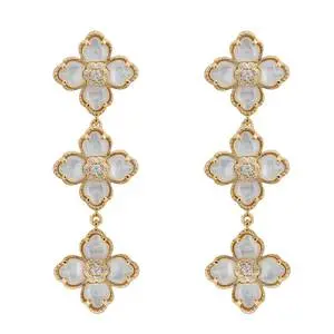 LATELITA Flower Clover Triple Drop Earrings