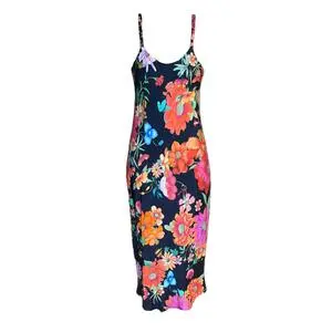 INTROVERTIE VIENNA Bias Cut Midi Slip Dress - Black