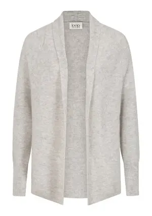 LOOP CASHMERE Relaxed Edge To Edge Cardigan - Grey
