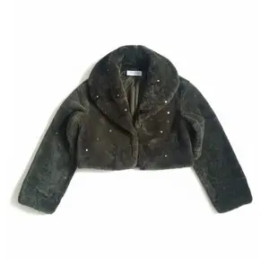 ADIBA Celestial Moss Bloom Faux Fur Jacket