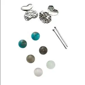 BELLATRICK Gemstone Set With Earring Backs And Headpins - Silver