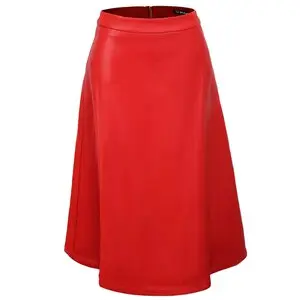 SMART AND JOY Pu Trapeze Skirt