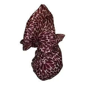 ROMER MILLINERY Floral Silk Organza Twisturban Turban White/red