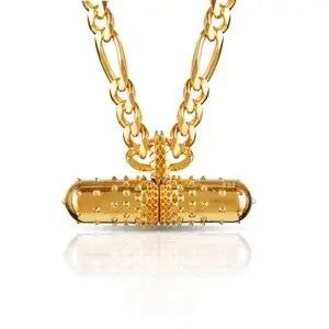 KASUN LONDON D Bar Pendant Necklace - Gold