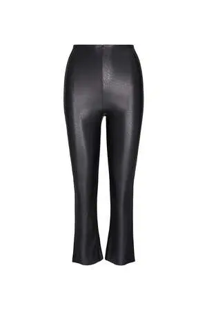 Commando Faux Leather Control Smoothing Crop Flare Slg33 - Black