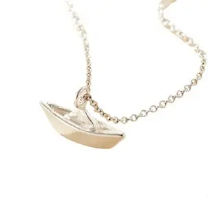 POSH TOTTY DESIGNS Sterling Origami Boat Charm Necklace - Silver