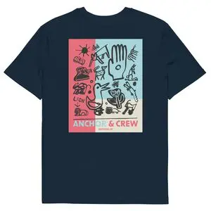 ANCHOR & CREW Organic Cotton T-shirt Moon Safari Editions - Blue