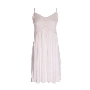 PRETTY YOU Bamboo Lace Chemise Nightdress In Powder Puff - Pink