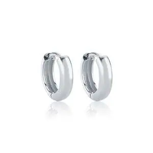 Mishka Circle Huggie Earrings - Silver