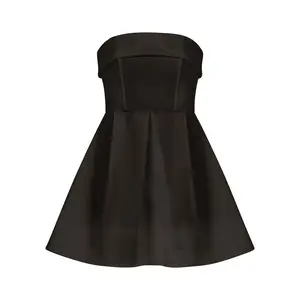 TIA DORRAINE Wild Flower Flared Mini Dress - Black