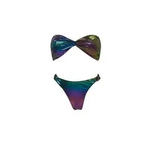 AULALA PARIS Shiny Bandeau Bikini - Black