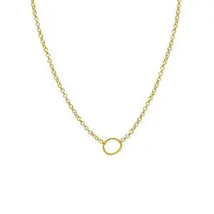 TORY LONG Circle Pendant Necklace - Gold