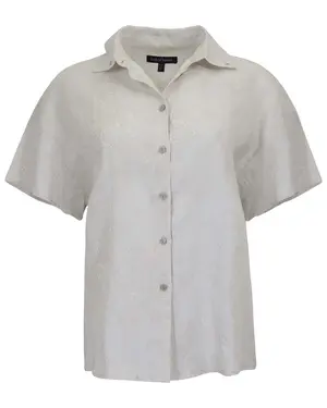 LORDS OF HARLECH Lara Paisley Linen Shirt - White