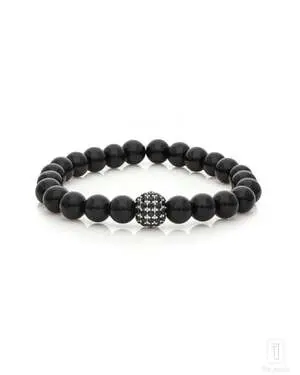 THE JEWELZ Black Onyx And Spinel Bracelet - Black/silver