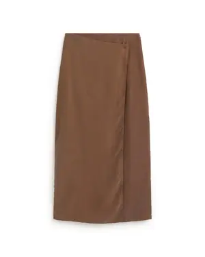 THINKING MU Selina Long Skirt - Brown