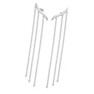 LUCY QUARTERMAINE Long Waterfall Earrings - Silver
