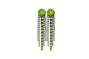 VICKISARGE Shooting Stars Dangle Earrings - Green/silver