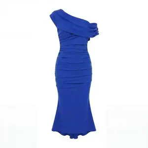ATOM LABEL Cobalt Mercury Midi Dress - Blue