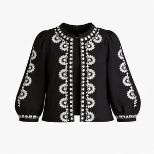 ROSE & NANCY Embroidered Throw-on Jacket
